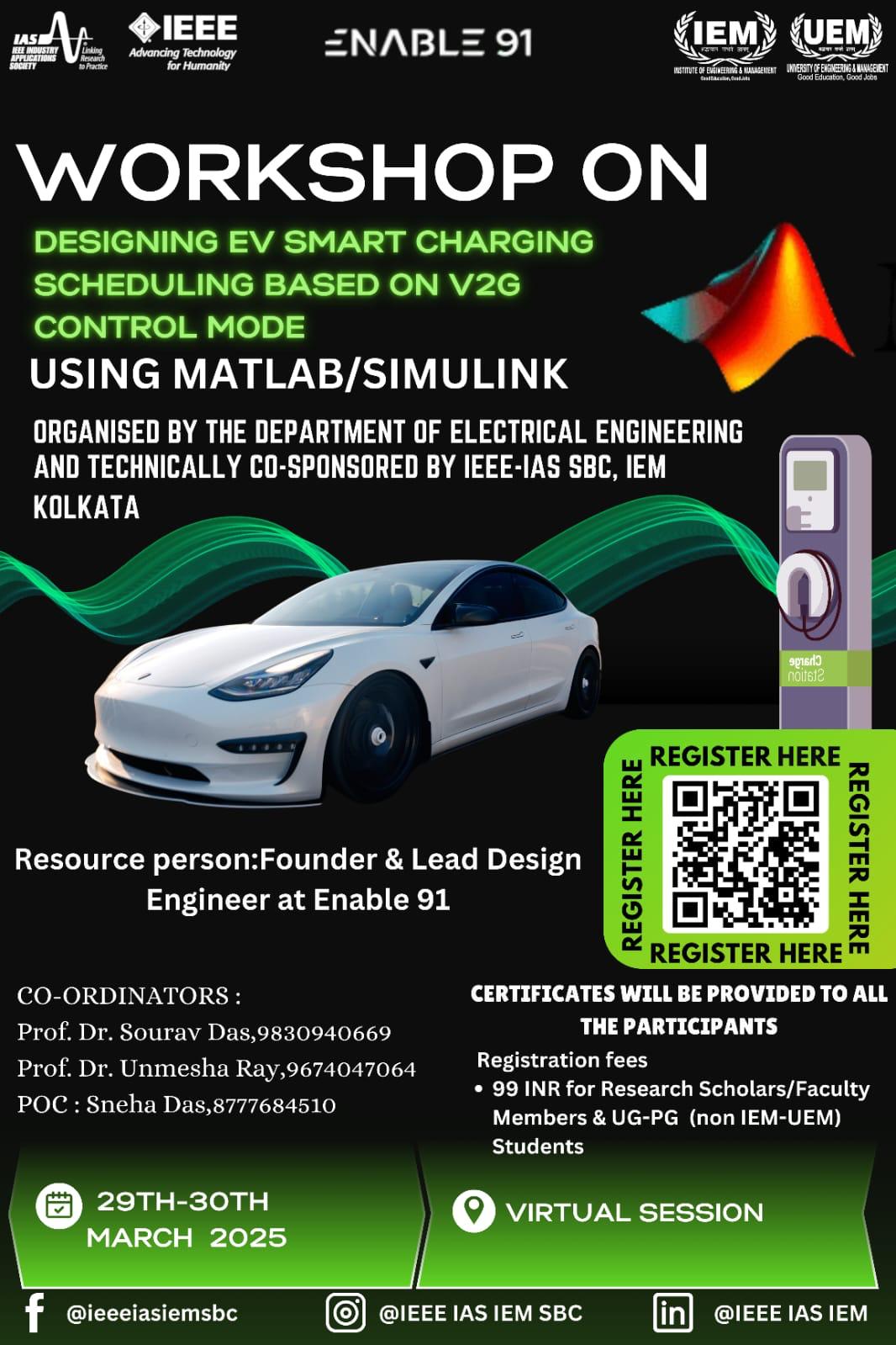 EV Smart Charging & V2G Control Workshop Using MATLAB/Simulink - IEM Group